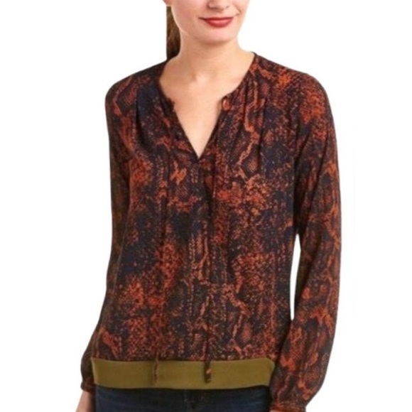 CAbi | Tops | Cabi Border Wrap Blouse In Python | Poshmark